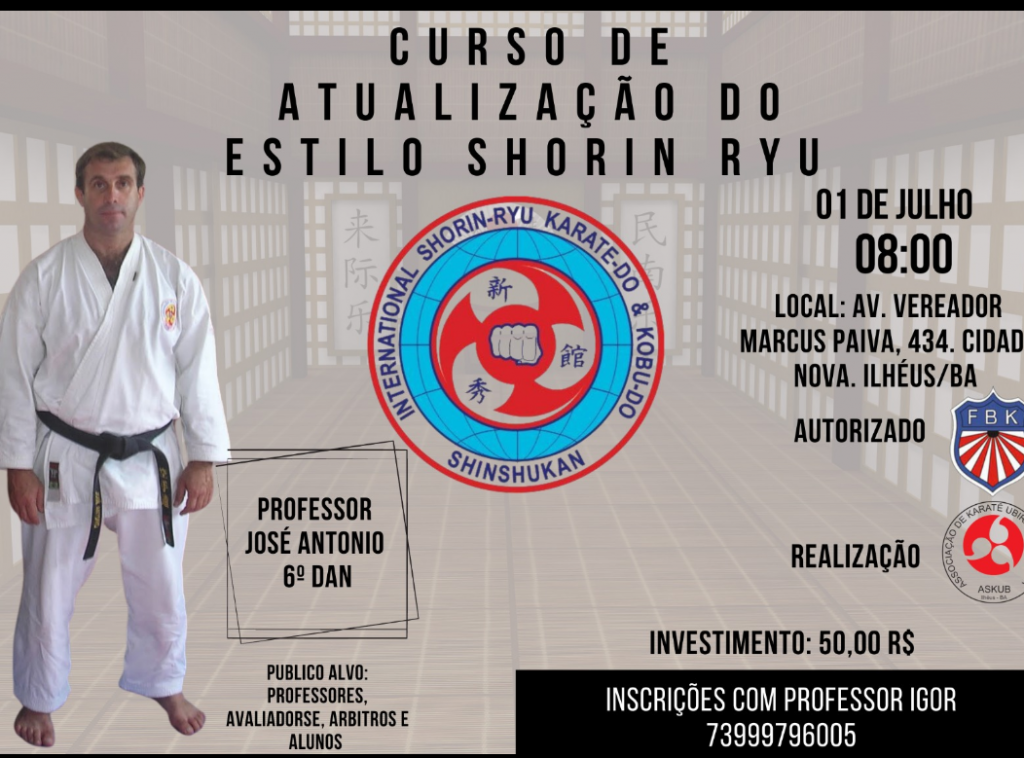 CURSO DE ATUALIZAÇÃO DO ESTILO SHORIN RYU | Askadoi